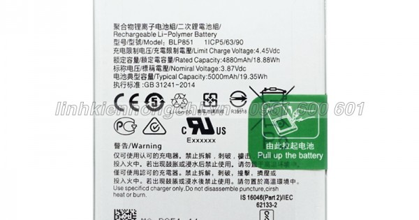 Pin Oppo BLP851 / A74 4G CPH2219 / A95 CPH2365 / F19 / Reno6 Lite Zin