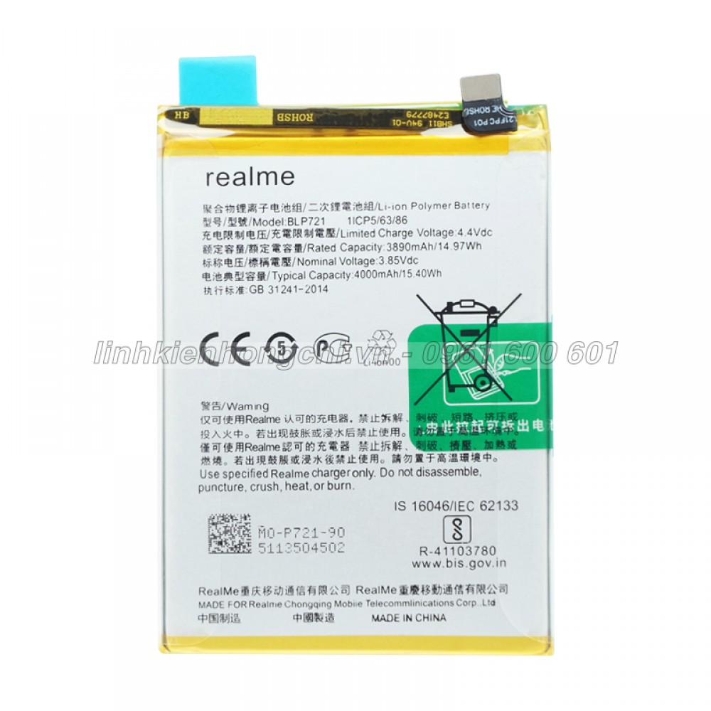 Pin Realme C2 RMX1942 RMX1943 (BLP721) 4000mAh Zin Máy