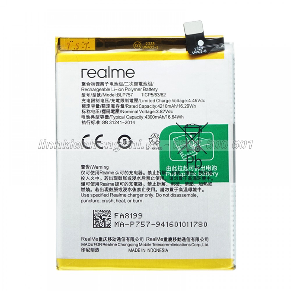 Pin Realme 6s RMX2002 (BLP757) 4300mAh Zin