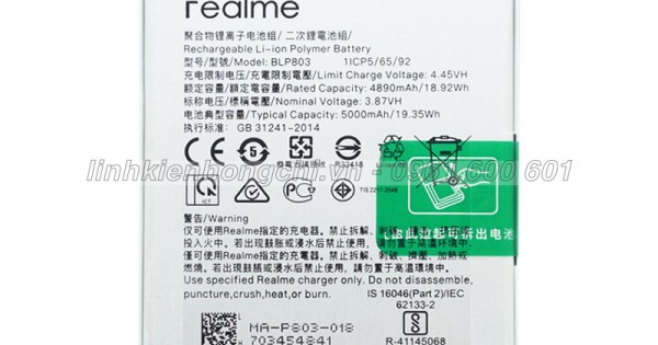 Pin Realme 7i RMX2103 (BLP803) 5000mAh Zin chính hãng