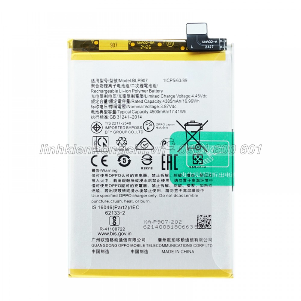 Pin Oppo Reno8 Z 5G CPH2457 Original Battery