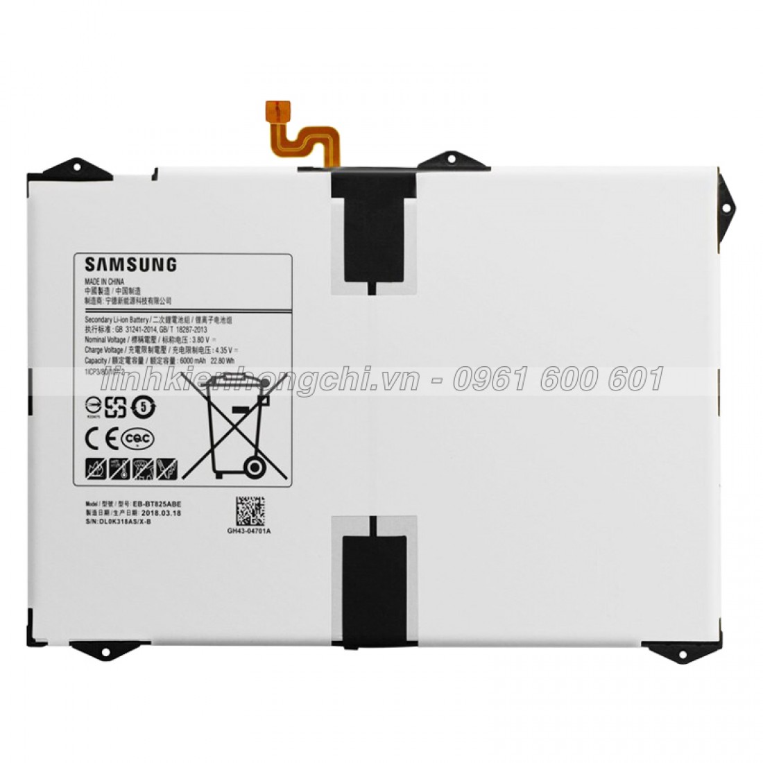 Pin Samsung Galaxy Tab S3 9.7 T825 SM-T825Y T820 6000mAh Zin chính hãng